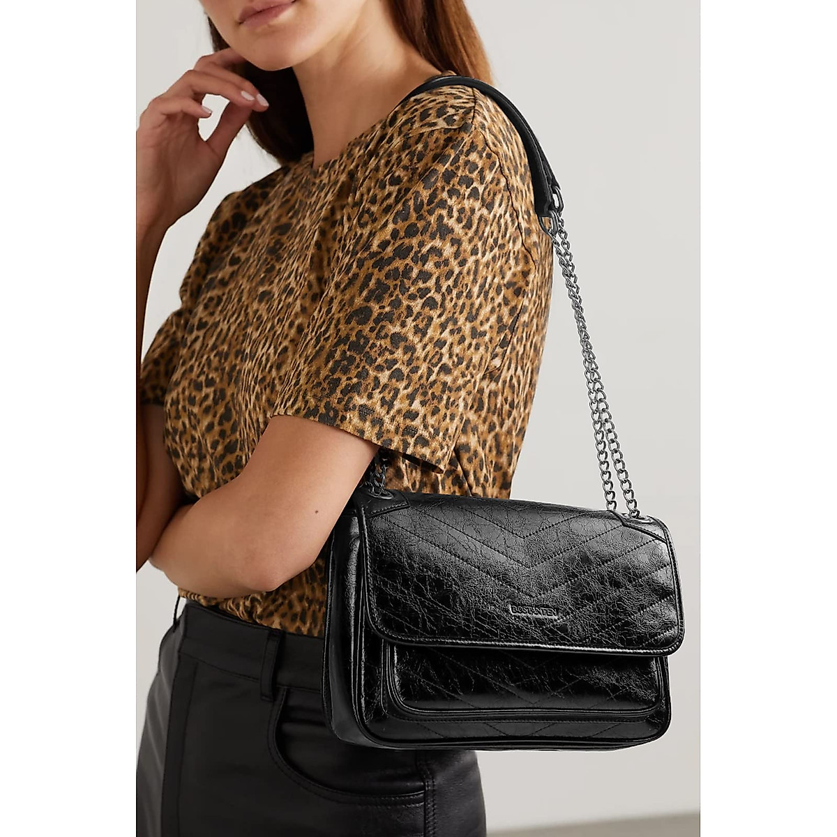 BOSTANTEN Shoulder Bags for Women Genuine Leather Designer Purses Handbags Small Top Handle Satchel Bags