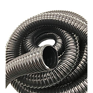 Corrugated Pond Tubing 1 Inches ID Aquarium Hose Waterfall Pond Hose PVC Tubing 20 Feet, Black