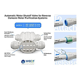 WECO Auto Shut Off Valve for Reverse Osmosis Water Purification Systems (⅜ Inch Ports)