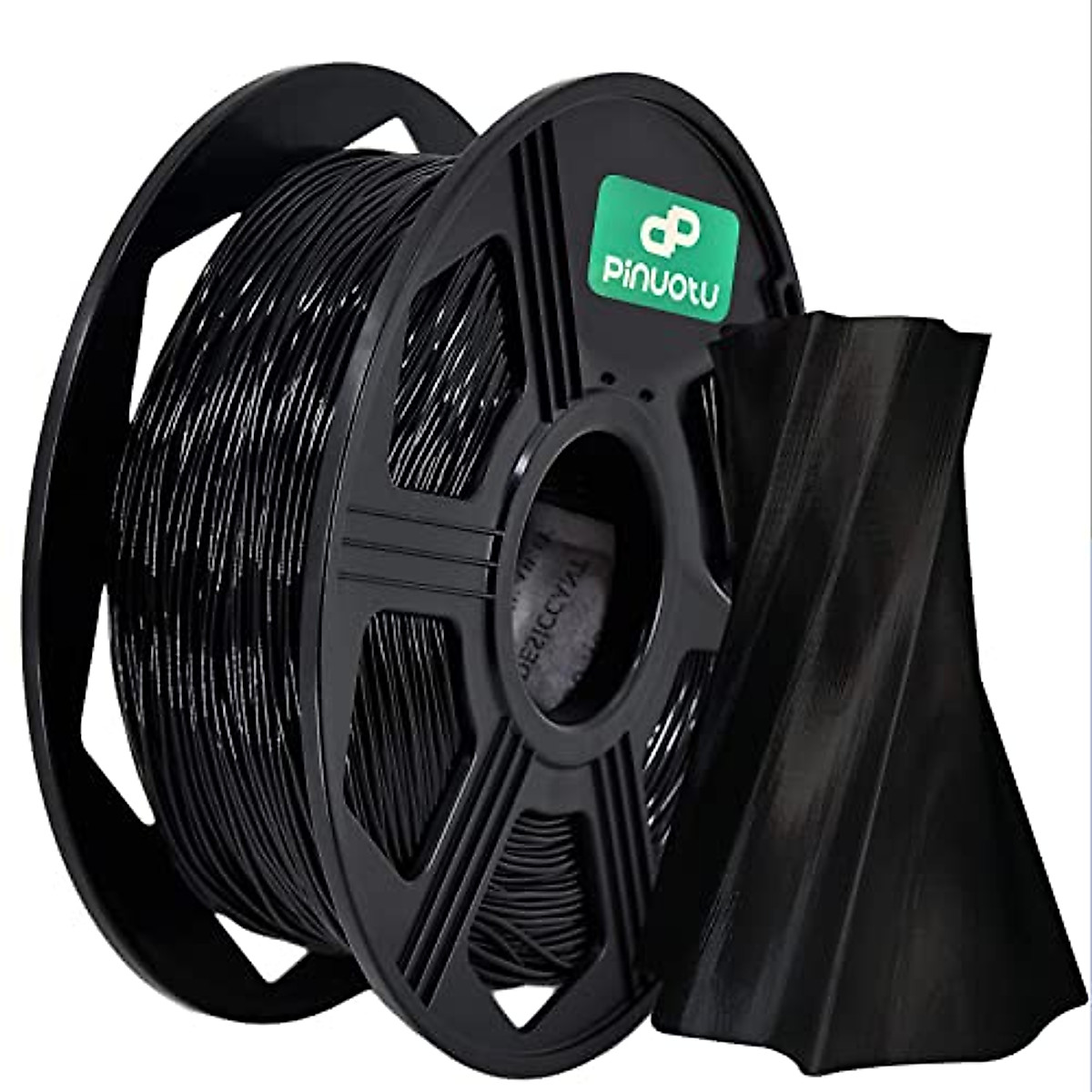 Pinuotu Flexible 3D Printer Filament, TPU Filament 1.75mm 0.8KG (2.2 lbs) Spool, Dimensional Accuracy +/- 0.03 mm, 100% Europe Raw Material (Black)