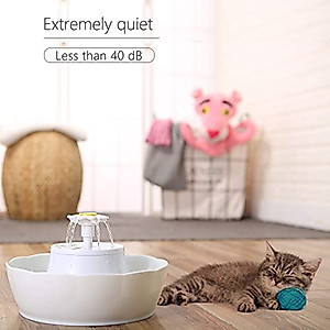 Cat Water Fountain, 360 Cat and Dog Water Dispenser, 3 Ways to Drink, LED Light with Switch, Multi-Directional Streams, Extremely Quiet