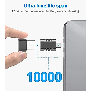 USB to USB C Adapter [2 Pack], USB C Adapter, USB C Male to USB3 Female Adapter Data Transfer,USB Type C to USB Adapter Compatible with MacBook & iPad Pro, More Type C and Thunderbolt 3 Devices, Black