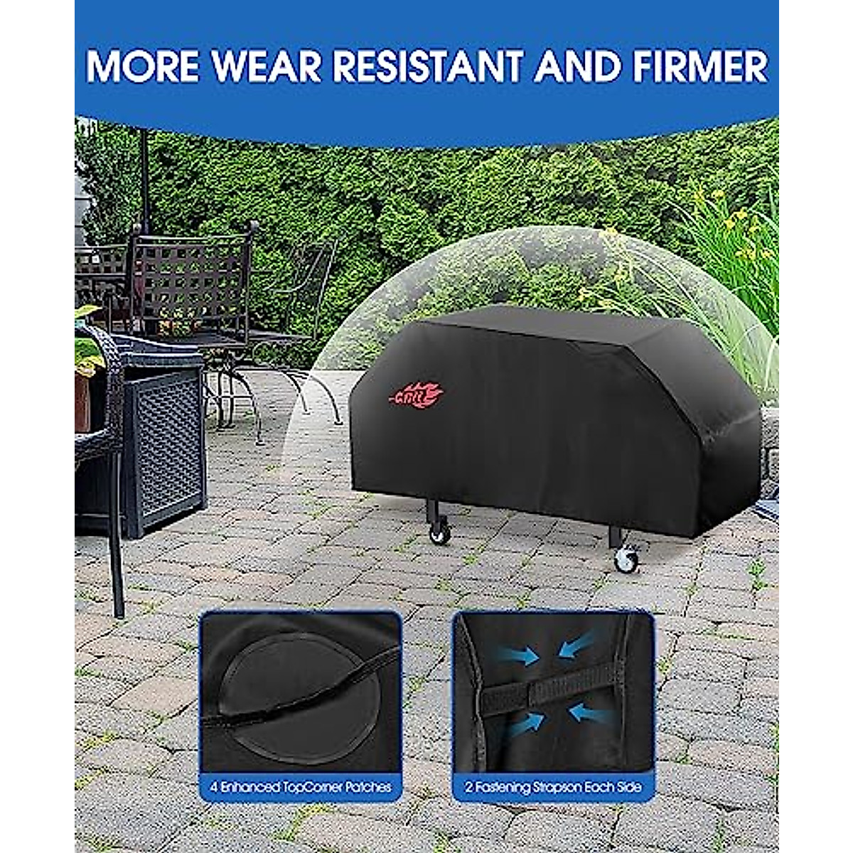 Griddle Cover for Blackstone Griddle, Epicmelody 36-inch 600D Heavy Duty Grill Cover for Outdoor Grill, Flat Top Grill Cover with Straps, Waterproof Grill Cover for Camp Chef and More 4-Burner Griddle