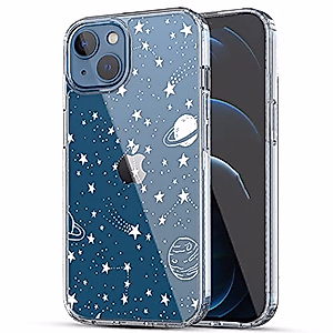 RANZ Compatible with iPhone 13 Mini Case, Anti-Scratch Shockproof Series Clear Hard PC+ TPU Bumper Protective Cover Case for iPhone 13 Mini (5.4") - Universe