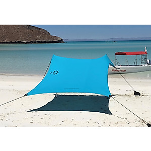 Neso Tents Beach Tent with Sand Anchor, Portable Canopy SunShade - 7' x 7' - Patented Reinforced Corners(Teal)