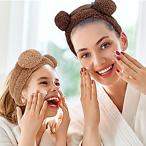 Casoty 2 Pcs Bear Ears Headbands, Animal Ear Headband, Skin Care Headbands Cute, Spa Headband for Party Cosplay Makeup Washing Face