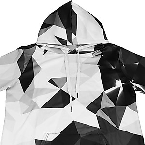 SANKILL Unisex Graphic Hoodies for Men Funny 3D Novelty Pullover Sweatshirt Xmas Teen Boy Gifts Ideas Black White Galaxy Hoodie