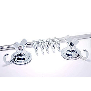 iRomic Suction Cup Hook Hanger Holder Rack Rail Towel Bar Organizer for Bathroom Shower Wreath, Loofah,Robe,Towel,Coat,Cloth,Kitchen Utensils,Wall Mounted on Glass Door,Window,Tile Wall