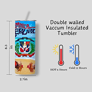 Tipico Dominican Republic Flag |Tumblers Stainless Steel Coffee Cup & Travel Tumbler With Splash Proof Lid