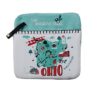 3 Piece State Of Ohio Retro Road Trip Decorative Kitchen Bundle, 2 Dish Towels and Pocket Mitt