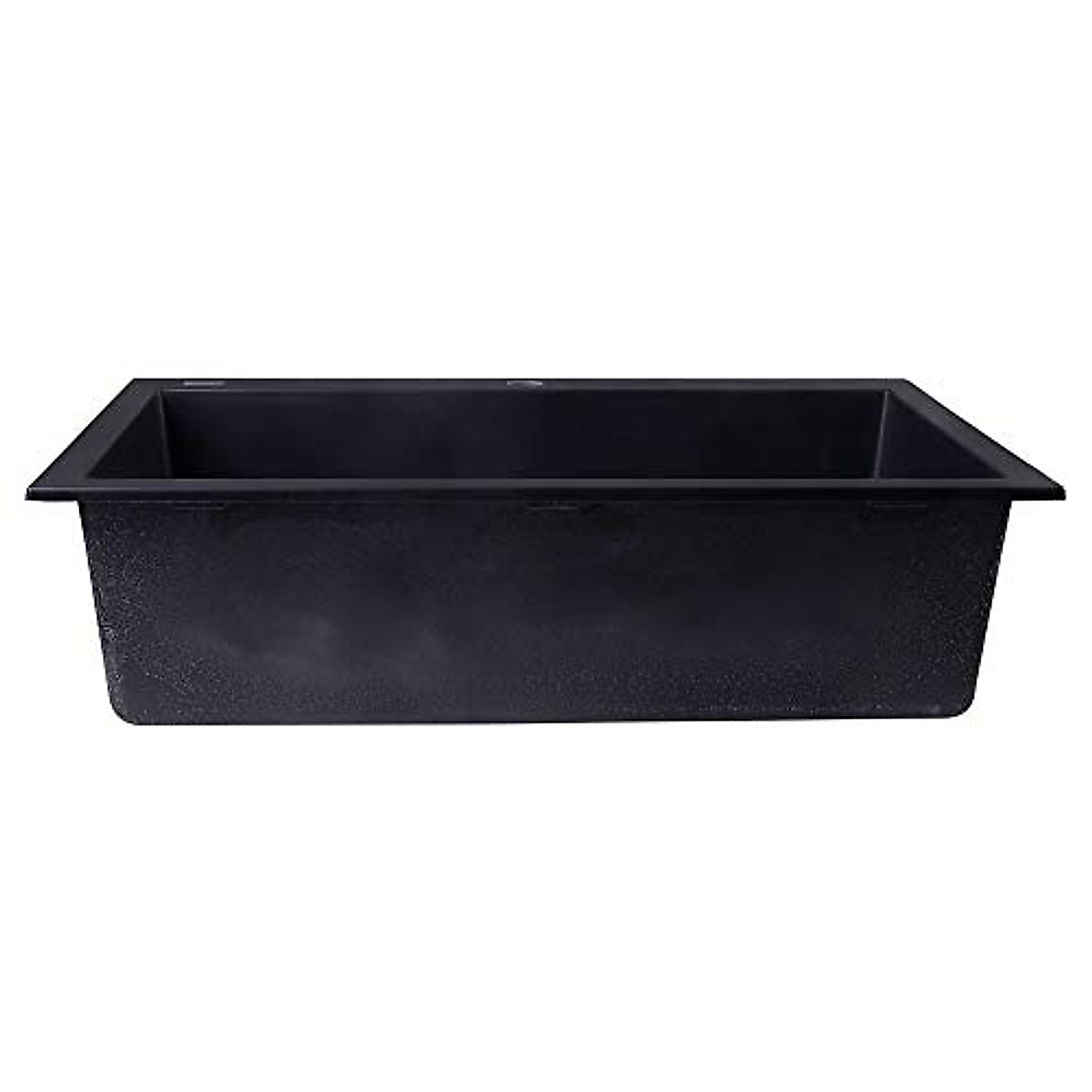 ALFI brand AB3020DI-BLA Drop-In Single Bowl Granite Composite Kitchen Sink, 30", Black