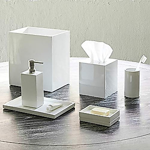 Jonathan Adler Lacquer Bath Wastebasket, One Size, White