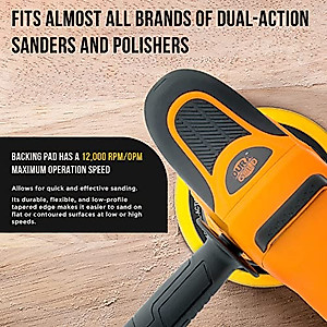 Dura-Gold Pro Series 5" Hook & Loop DA Backing Plate Pad, 8 Hole Pattern Dustless - Low Profile Edge, Medium Density, Dual-Action Random Orbital Sanding Pad, Sander Polisher Auto Woodworking Sandpaper