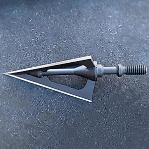 Hunting Broadheads (Pack of 5), 100 Grain Fixed 3 Blades Archery Arrow Tips with Standard Screw-in Head, Crossbow Compound Recurve Bow Arrowhead (Black)