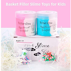 2 Pack Christmas Butter Slime Kit for Kids Party Favors, Scents Dual Colors Slime Putty for Boys Girls, Soft & Non-Sticky, School Supplies, Carnival Prizes, Ages 4 and Up (4-Ounce*2)