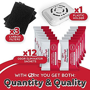 VZee Diaper Pail Deodorizer, Pack of 16, with Plastic Case, Compatible with Munchkin Diaper Pail, Diaper Pail Odor Eliminator, Charcoal Odor Absorber for Shoes, Drawers, Changing Tables and Bins