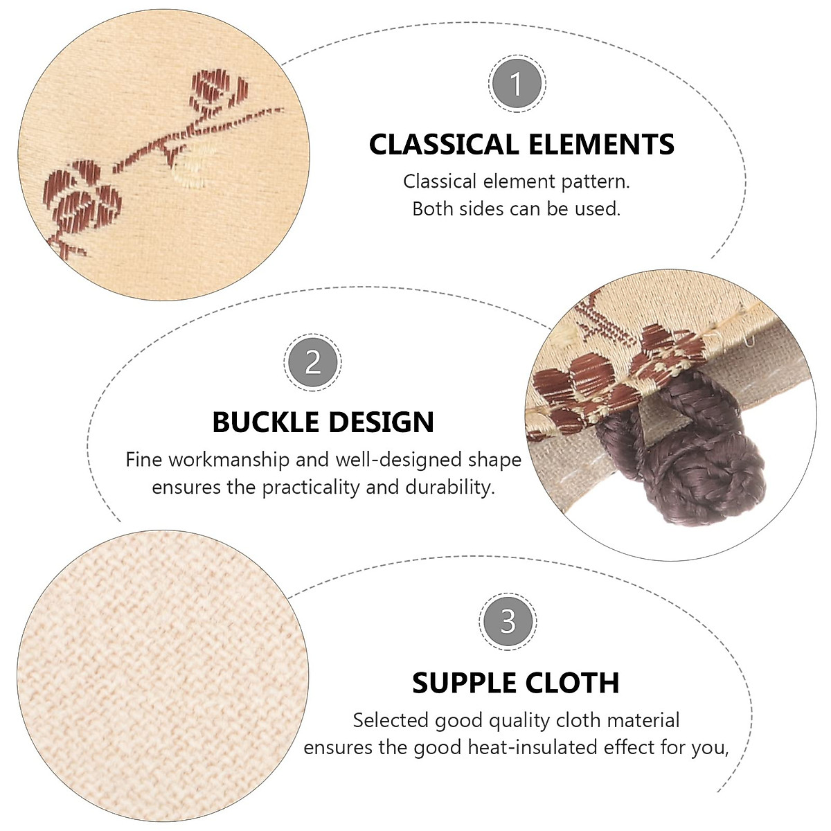 Pan Handle Covers Tea Kettle Handle Cover Tea Pot Hot Handle Cover Sleeve Vintage Cloth Pot Pan Grip Handle Holder Sleeves Mitt Glove for Home Kitchen B