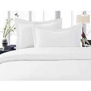 Elegant Comfort 1500 Thread Count Wrinkle Resistant Ultra Soft Luxurious Egyptian Quality 3-Piece Duvet Cover Set, Full/Queen, White