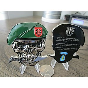United States Army 7th Special Forces Group Green Berets Creed 7th SFG (A) Reapers Skull Challenge Coin