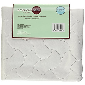 American Baby Company Waterproof Embossed Quilt-Like Flat Bassinet Protective Pad Cover White 15" X 33"