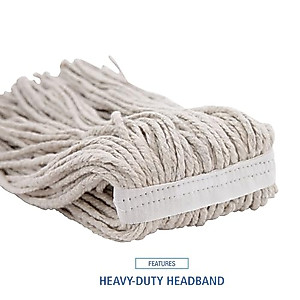 Boardwalk BWK216CCT 16 oz. Cotton Premium Cut-End Wet Mop Heads - White (12/Carton)