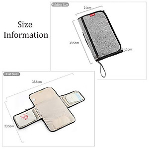 NIUXUAN 3 in 1 Waterproof Portable Changing Pad Diaper Travel Multifunction Baby Diaper Cover Mat Changing Pads Liners Folding Diaper Bags（Red）