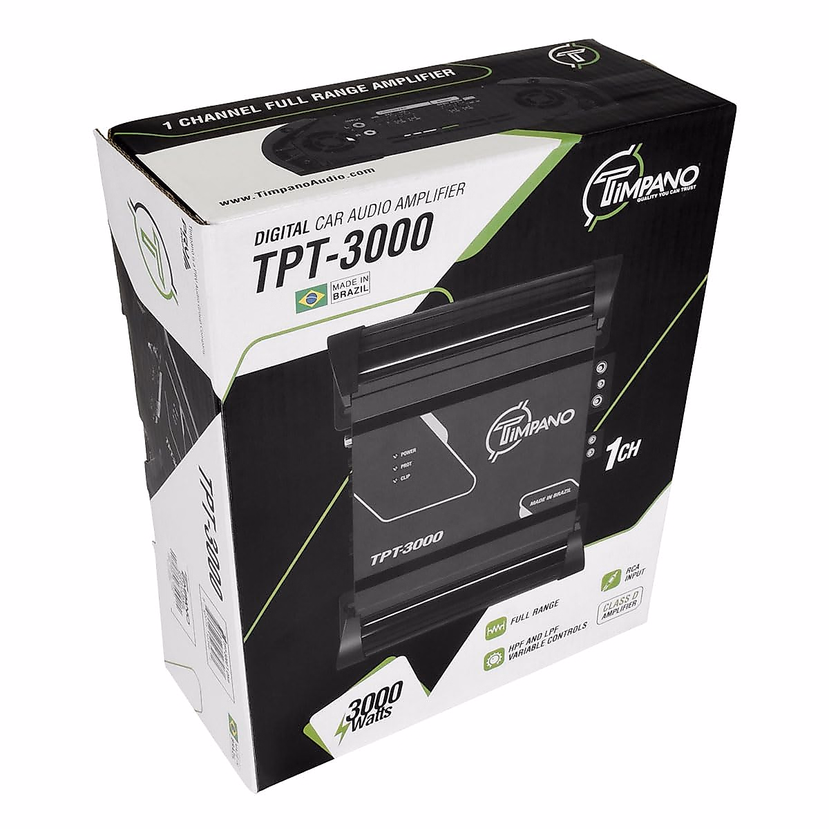 Timpano TPT-3000 2 Ohm Compact Amplifier 3000 Watts, 1 Channel, Full Range Amp Class D for The Installation of Car Speakers, Loudspeakers, Drivers and Tweeters on Car Audio Systems
