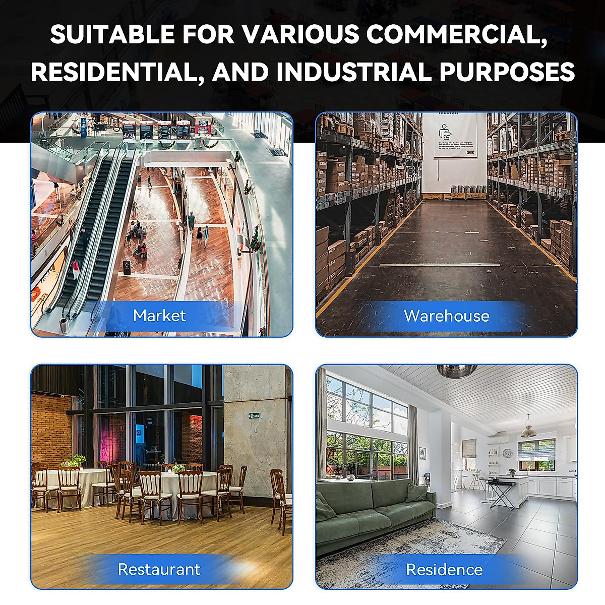 24 Inch Dust Mop Head: Replacement Medium Washable Commercial Mop Head - Sweeper and Janitorial Dust Mop Head Replacement Blue (Blue - 24 Inch, 3 Pack)