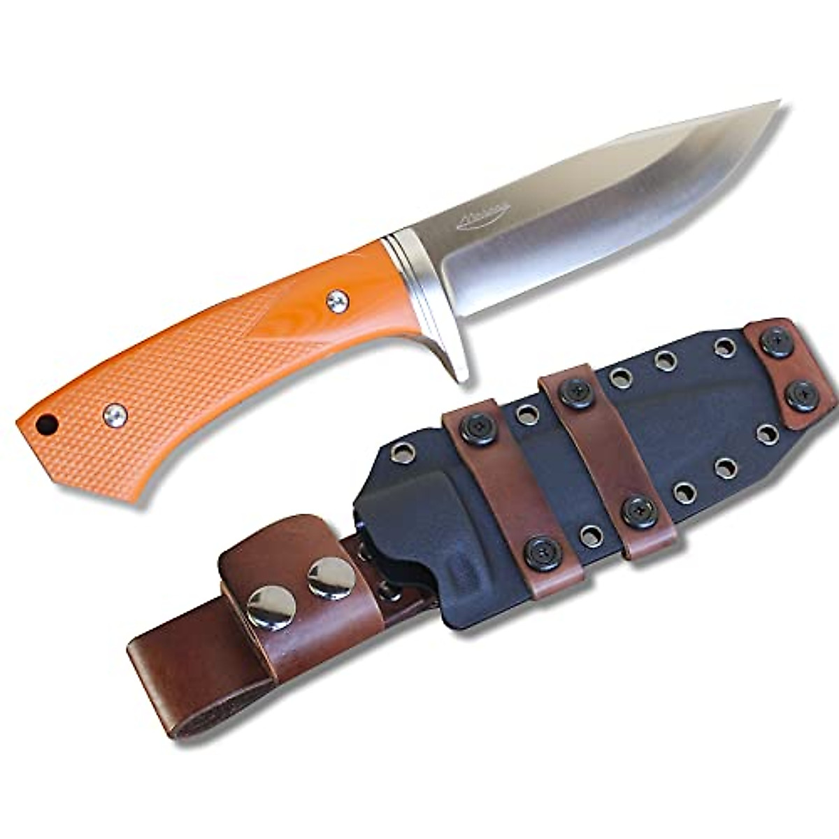 Masano Outdoor Multi Fulltang Knife MASANO03 Orange masano03-or D2 Steel 9.4" Blade G10 Handle Kydex Sheath Camping Bushcraft