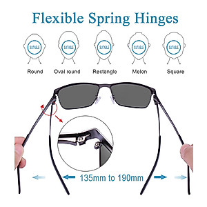 CARFIA Metal Mens Sunglasses Polarized UV400 Protection for Driving Fishing Hiking Golf Everyday Use