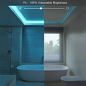 TISRO Led Strip Lights 50ft, Led Lights for Bedroom with Remote and Bluetooth App Control, Music Sync RGB Color Changing Led Light Strips for Room, Bedroom, Kitchen