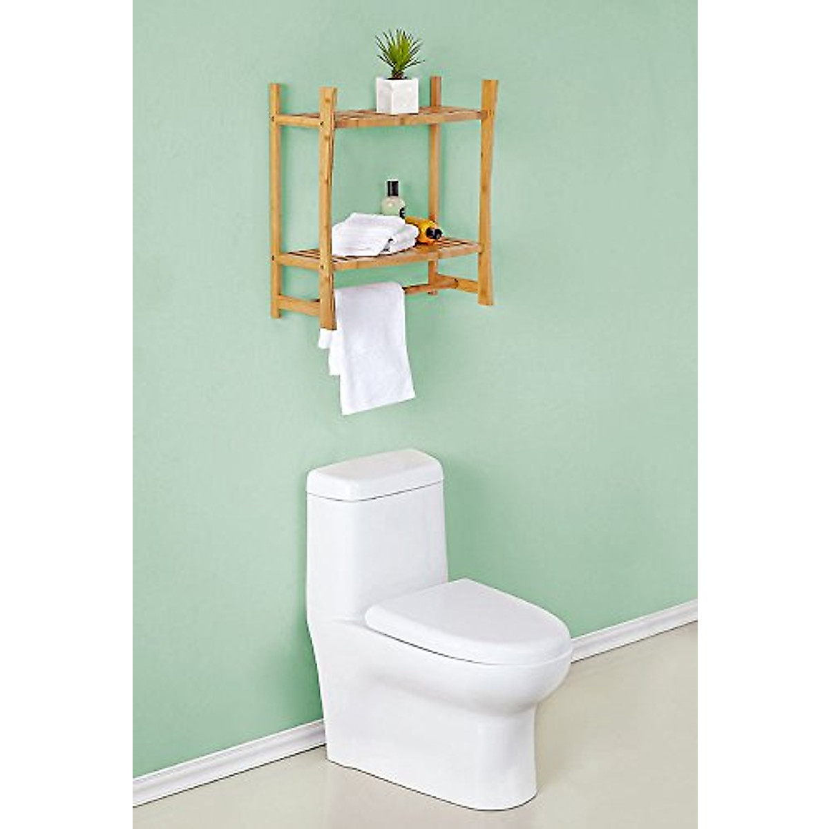 Best Living Wall Mount Shelf, 19.9 by 9.8 by 21.26-Inch, Bamboo