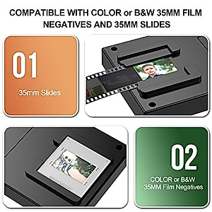 Mobile Film Scanner, 35mm Slide and Negative Scanner for Old Slides to Your Smartphone,Novelty Rugged Plastic Folding Slide Scanner with LED Backlight