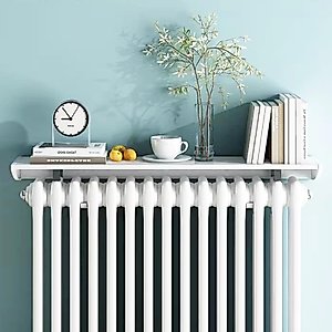 GXHYSW Radiator Covers White, Over Radiator Shelf Maximize Space, Stylish Heater Cover Dust-Proof Anti-Smoke for Living Room Bedroom, No Drilling Required with Easy to Fit Bracket,65cm