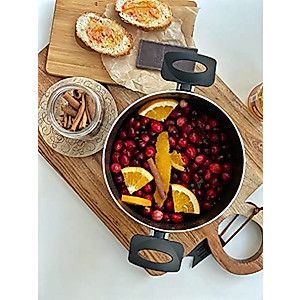 IMUSA USA 5 Quart Talent Master Line Nonstick Dutch Oven with Glass lid & Thermal Signal, Brown, (IMU-20077)