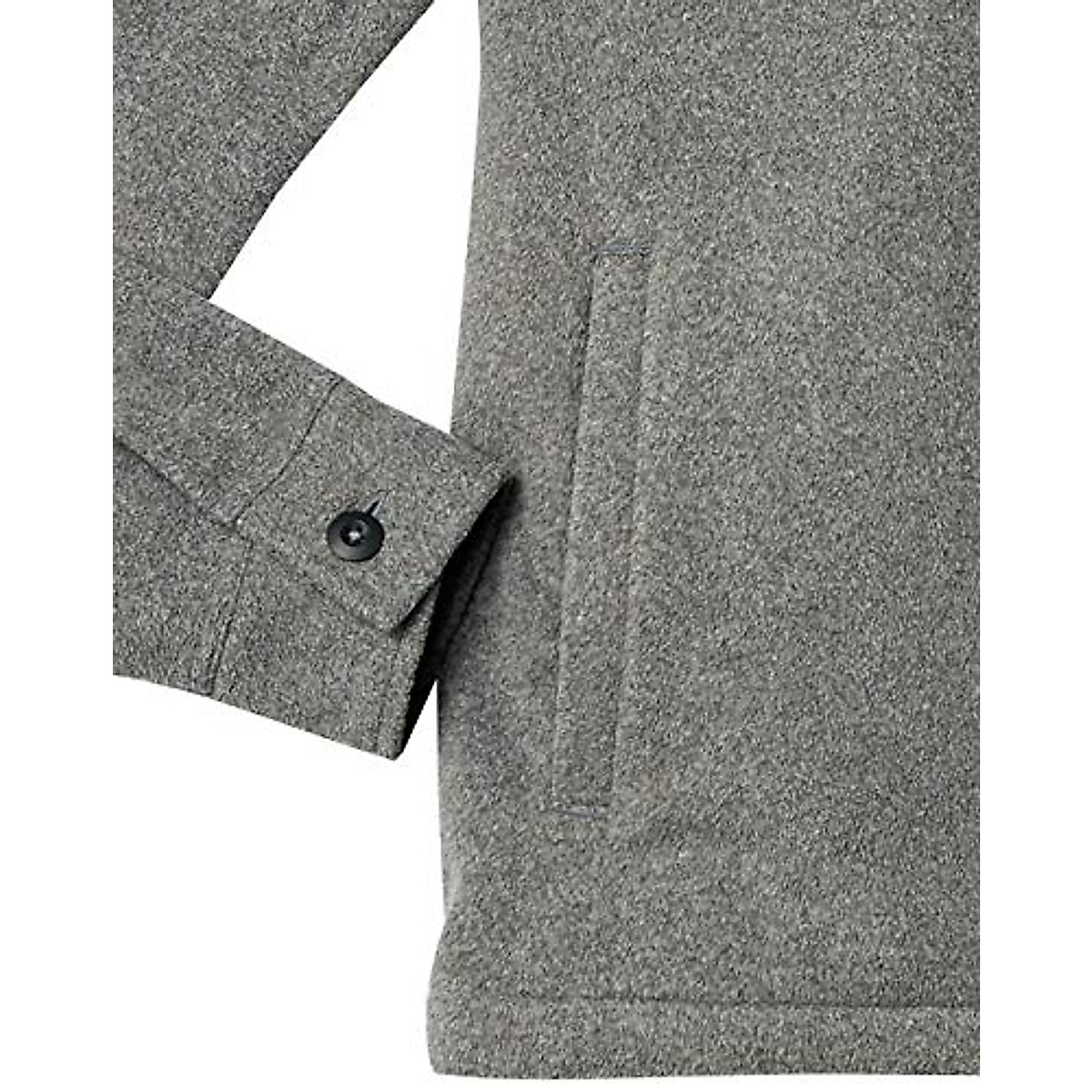 Amazon Essentials Men's Long-Sleeve Polar Fleece Shirt Jacket, Charcoal Heather, Large
