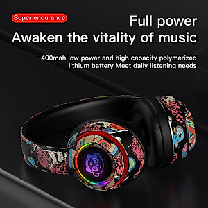 Over-Ear Bluetooth Headphones, Colorful Atmosphere Lamp, Foldable Wireless Sports Headset, Hi-Res Audio, Noise Cancelling, Can Be Inserted Into The Card Mobile Computer Universal