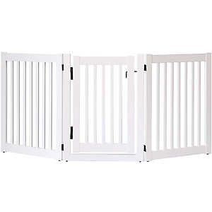 Highlander Series Solid Wood Pet Gates are Handcrafted by Amish Craftsman - 32" High - 3 Panel Walk Through - White