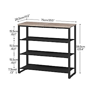 HOOBRO Shoe Rack, 4 Tier Shoe Storage Organizer with 3 Oxford Fabric Shelves and Top Panel, Holds 12-16 Pairs of Shoes for Entryway and Closet, Industrial, Greige BG47XJ01G1