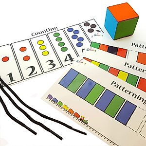 Skoolzy Extension Kit Pegboard Learning Cards - Toddler Games Learning Kit Extend Life of Toddler and Preschool Toys by Adding Patterning, Counting, Peg Board Lacing Color and Play Cards