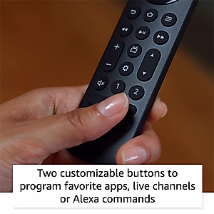 Introducing Alexa Voice Remote Pro, includes remote finder, TV controls, backlit buttons, requires compatible Fire TV device