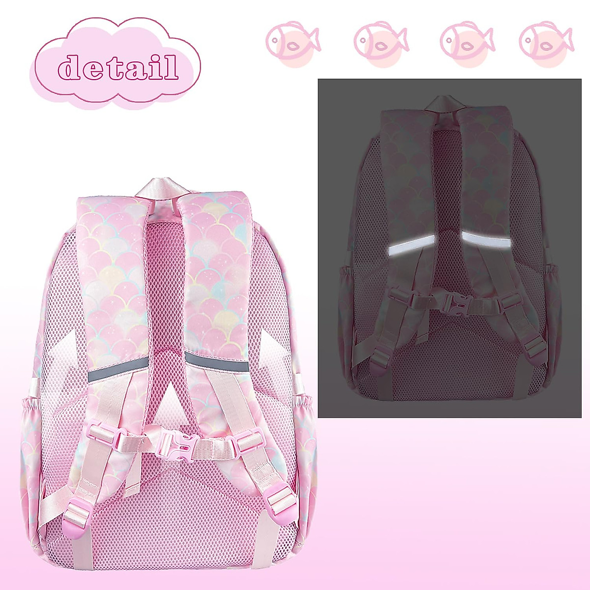 Kids School Backpack Book Bag with Lunch Bag Pencil Case Lightweight for Preschool Kindergarten Elementary,Pink Tie Dye