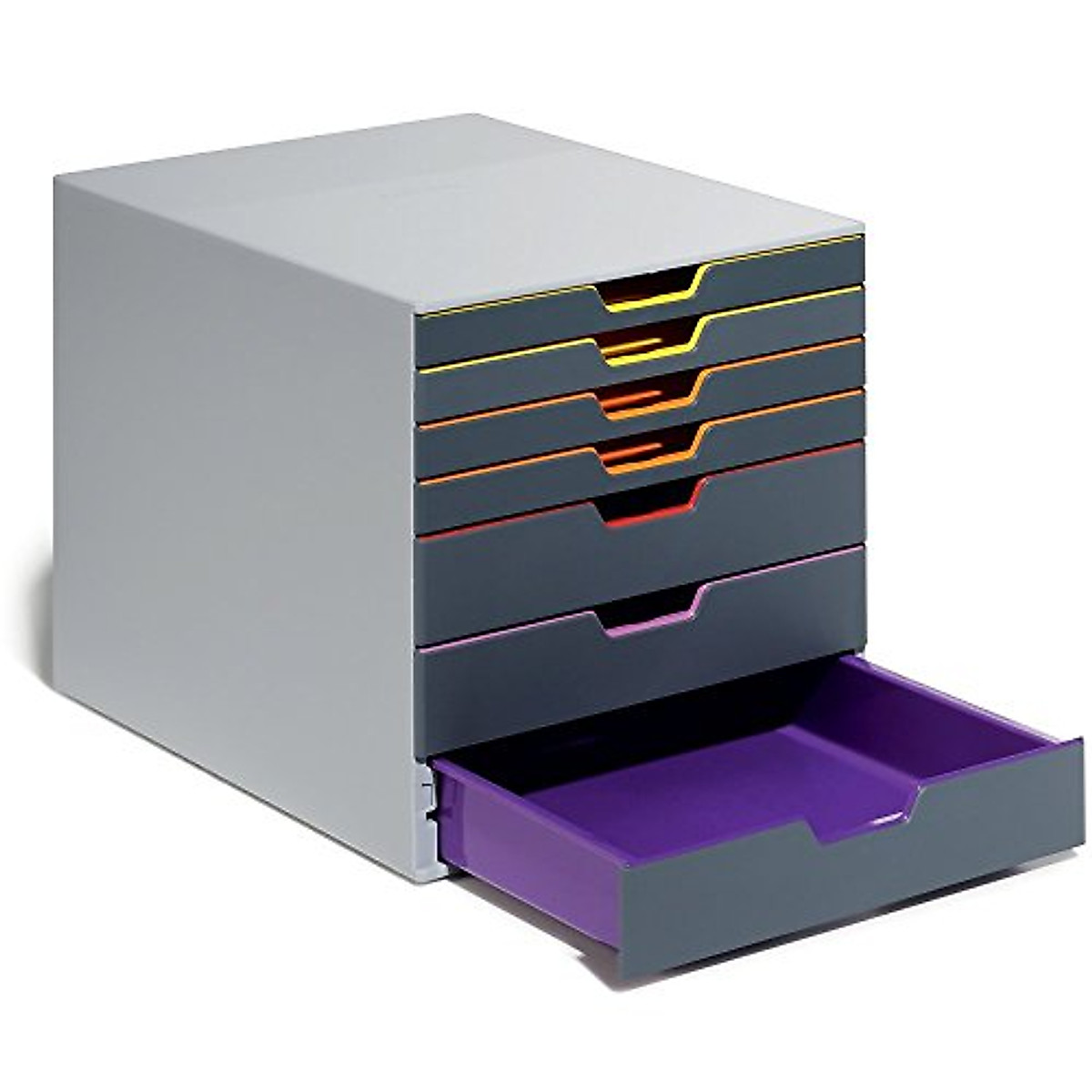 Durable 760727 VARICOLOR 7, Drawer Desk Storage Box, Gray & Multicolor