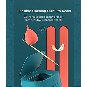 TOWNEW T Air X Orange Self Sealing Trash Can, 3.5 Gallon Automatic Garbage Can with Motion Sensor and Handle, Smart Trash Bin for Living Room Bedroom Kitchen Restroom, Orange