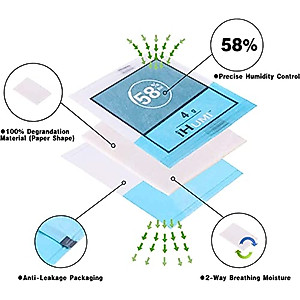 IHUMI Humidity Control Packs,58-Percent RH 2-Way Humidor Packs,Humidity Packs for Herbal,4 Gram 60 Pack