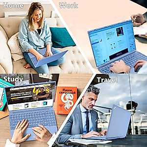 Ruzava 16" Laptop 12+512GB Celeron N5095 (Up to 2.9Ghz) 4-Core Win 11 PC with Cooling Fan 1920 * 1200 2K Screen Dual WiFi Support 2.5" HDD 1TB SSD Expand for Business Study-Blue