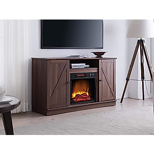 HearthPro Alexander Electric Fireplace TV Stand & 18" Firebox - Weathered Brown, SP6547-OF