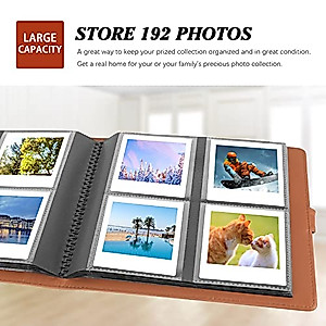 192 Pockets Photo Album for Fujifilm Instax Square SQ1/SQ6/SQ10/SQ20 Camera, Kodak Mini 3 Square,Mini Shot 3 Square, Mini Shot 3 Square Printer, Album for Instax Square Photo, Kodak 3x3" Photo (brown)