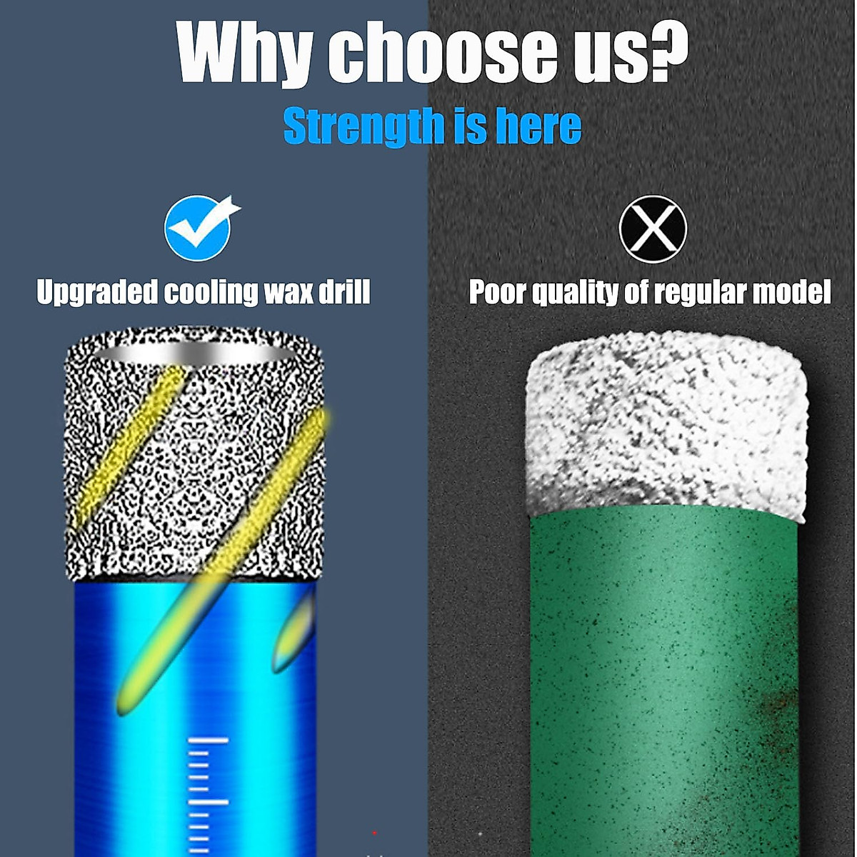 9 Pack Premium Diamond Drill Bit Set - Versatile Tools for Precise Drilling on Porcelain, Ceramic, Glass, Marble, and More