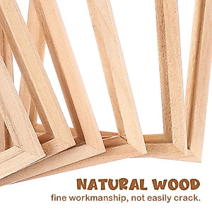 Exceart 6Pcs 1/12 Wood Dollhouse Furniture Unfinished Mini Photo Frame Artificial Miniature Scene Model DIY Wall Art Painting Toys for Nursery Room Photo Props